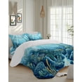 4 Piece Duvet Cover Set Queen, Underwater World Coral Seaweed Soft ...