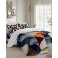 4 Piece Duvet Cover Set Queen, Vintage Watercolor Color Block Soft ...