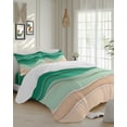 4 Piece Duvet Cover Set Queen, Watercolor Green Water Ripple Soft ...