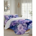 4 Piece Duvet Cover Set Queen, Watercolor Purple Embroidery Balls Soft ...