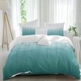 4 Piece Duvet Cover Set Twin, Abstract Gradient Water Duck Green Soft ...