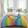 4 Piece Duvet Cover Set Twin, Abstract Rainbow Color Ombre Soft ...