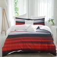 4 Piece Duvet Cover Set Twin, Abstract Red White Black Gradient Soft ...