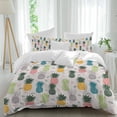4 Piece Duvet Cover Set Twin, Abstract Summer Pineapple Soft Breathable ...