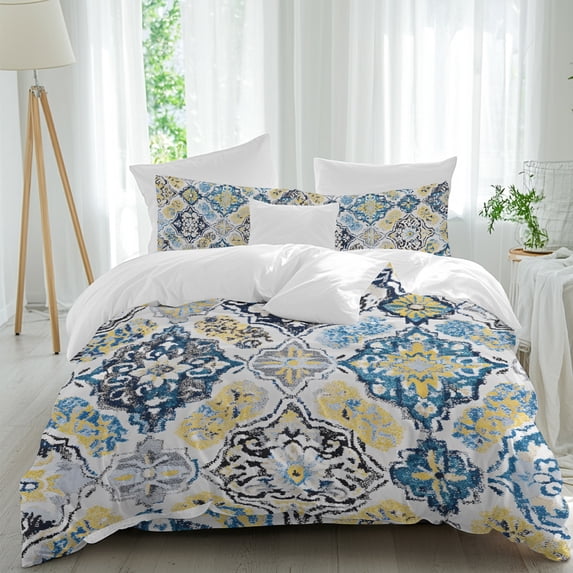 4 Piece Duvet Cover Set Twin, Bohemian Morocco Ethnic Style Soft ...
