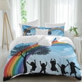 4 Piece Duvet Cover Set Twin, Children's Day Silhouettes Soft ...