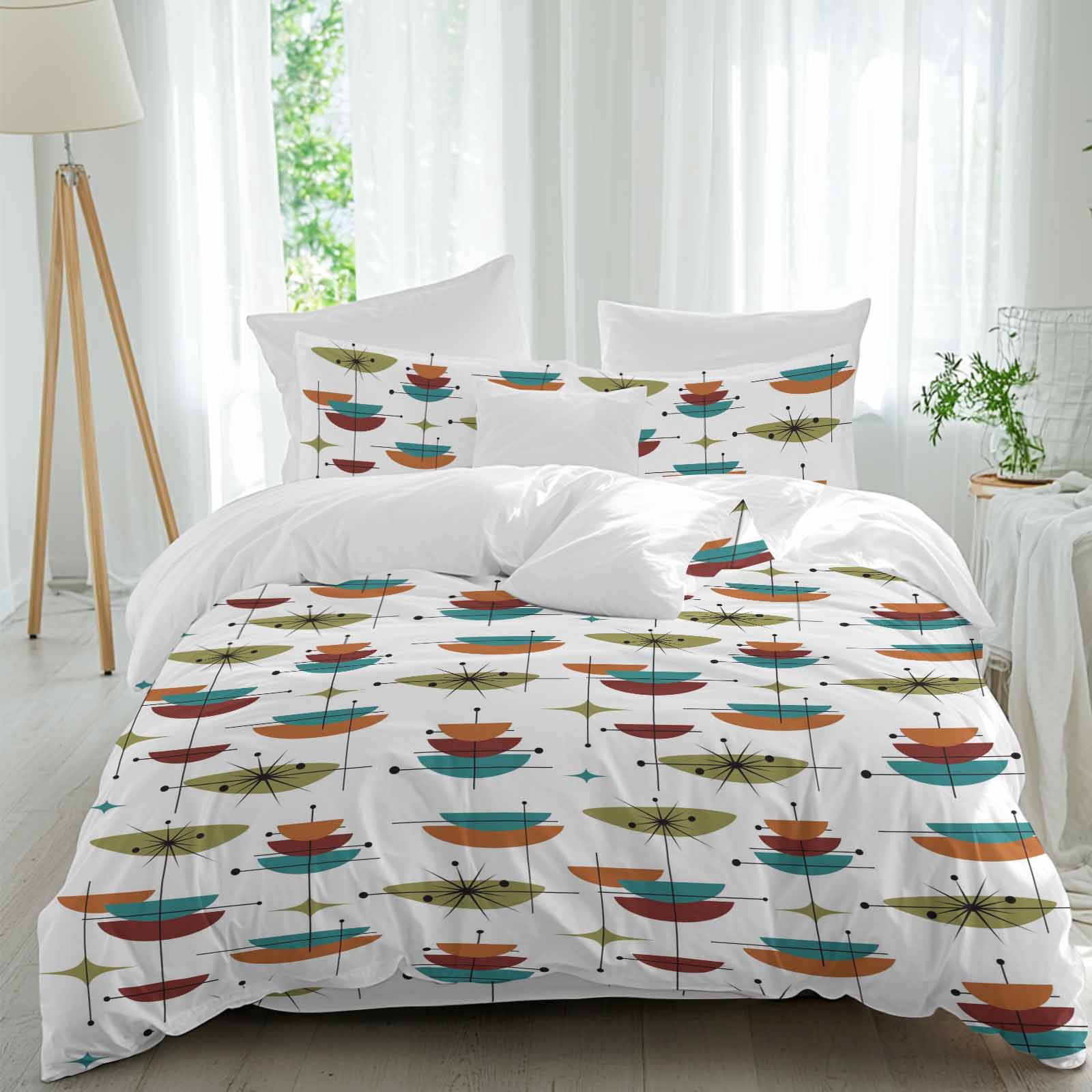 4 Piece Duvet Cover Set Twin, Classic Bohemian Pattern Soft Breathable ...