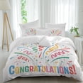 4 Piece Duvet Cover Set Twin, Congratulations Words Soft Breathable ...