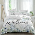 4 Piece Duvet Cover Set Twin, Country Watercolor Wild Flower Soft ...