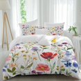 4 Piece Duvet Cover Set Twin, Farm Country Spring Colorful Flower Soft ...