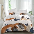 4 Piece Duvet Cover Set Twin, Mid Century Abstract Leaf Boho Soft ...