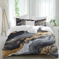 4 Piece Duvet Cover Set Twin, Modern Natural Marble Stone Soft ...