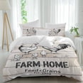 4 Piece Duvet Cover Set Twin, Rustic Chicken Animal Farm Quote Soft ...