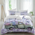 4 Piece Duvet Cover Set Twin, Spring Embroidered Ballads Trucks Soft ...