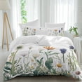 4 Piece Duvet Cover Set Twin, Spring Farmhouse Wildflowers Floral Soft ...