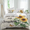 4 Piece Duvet Cover Set Twin, Spring Rustic Sunflower Butterfly Soft ...