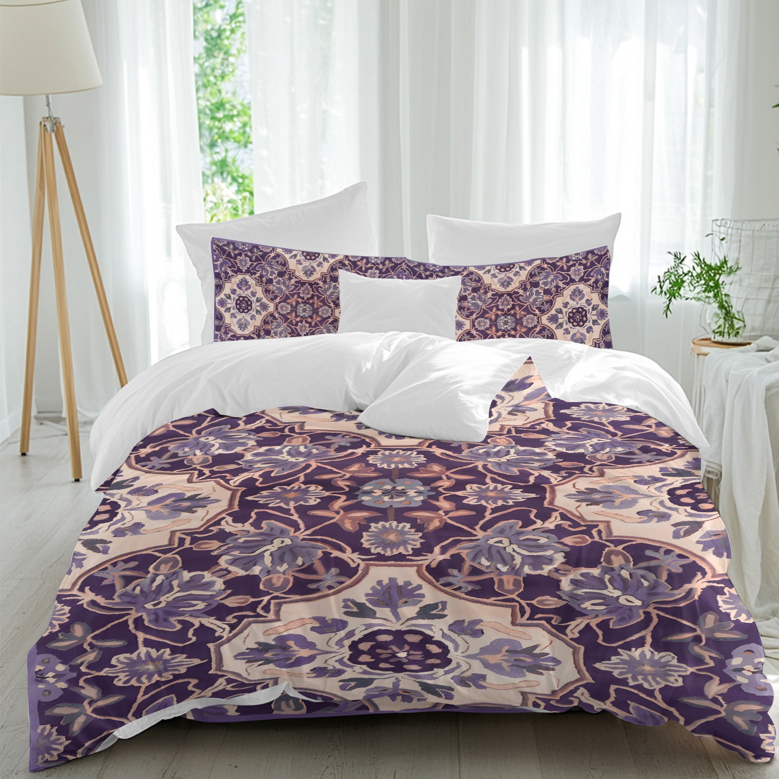 4 Piece Duvet Cover Set Twin, Vintage Southwest Ethnic Style Soft ...