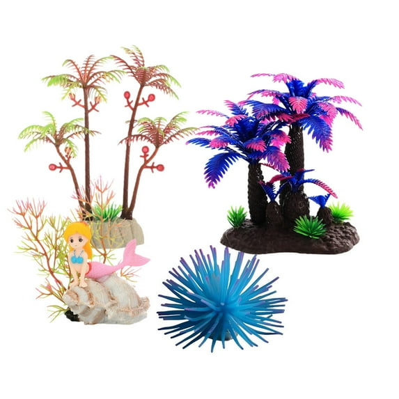 4-Piece Eco-Friendly Aquarium Decor Kit for 5-10 Gallon Tanks | Purple ...