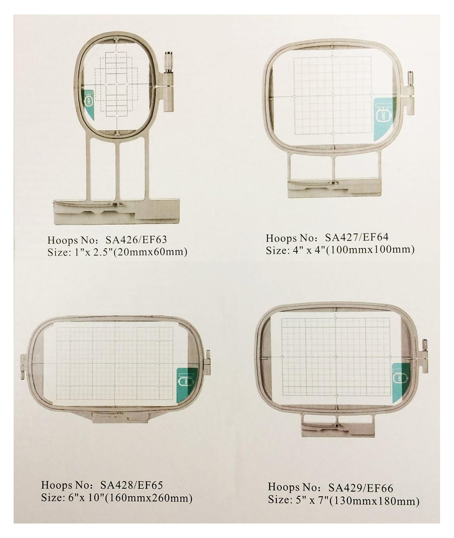 4 Piece Embroidery Hoop Set Replaces SA426 SA427 SA428 SA429 Hoops for ...