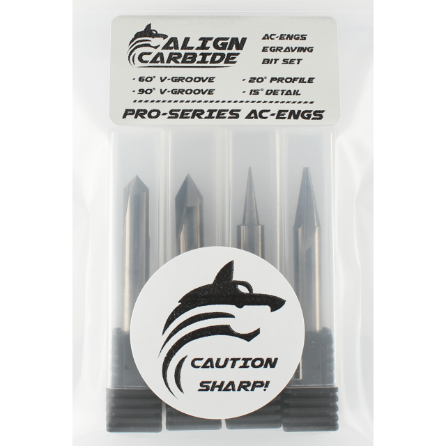 4-Piece Engraving Set, CNC Wood Carving Router Bits, 60° & 90° V-Groove ...