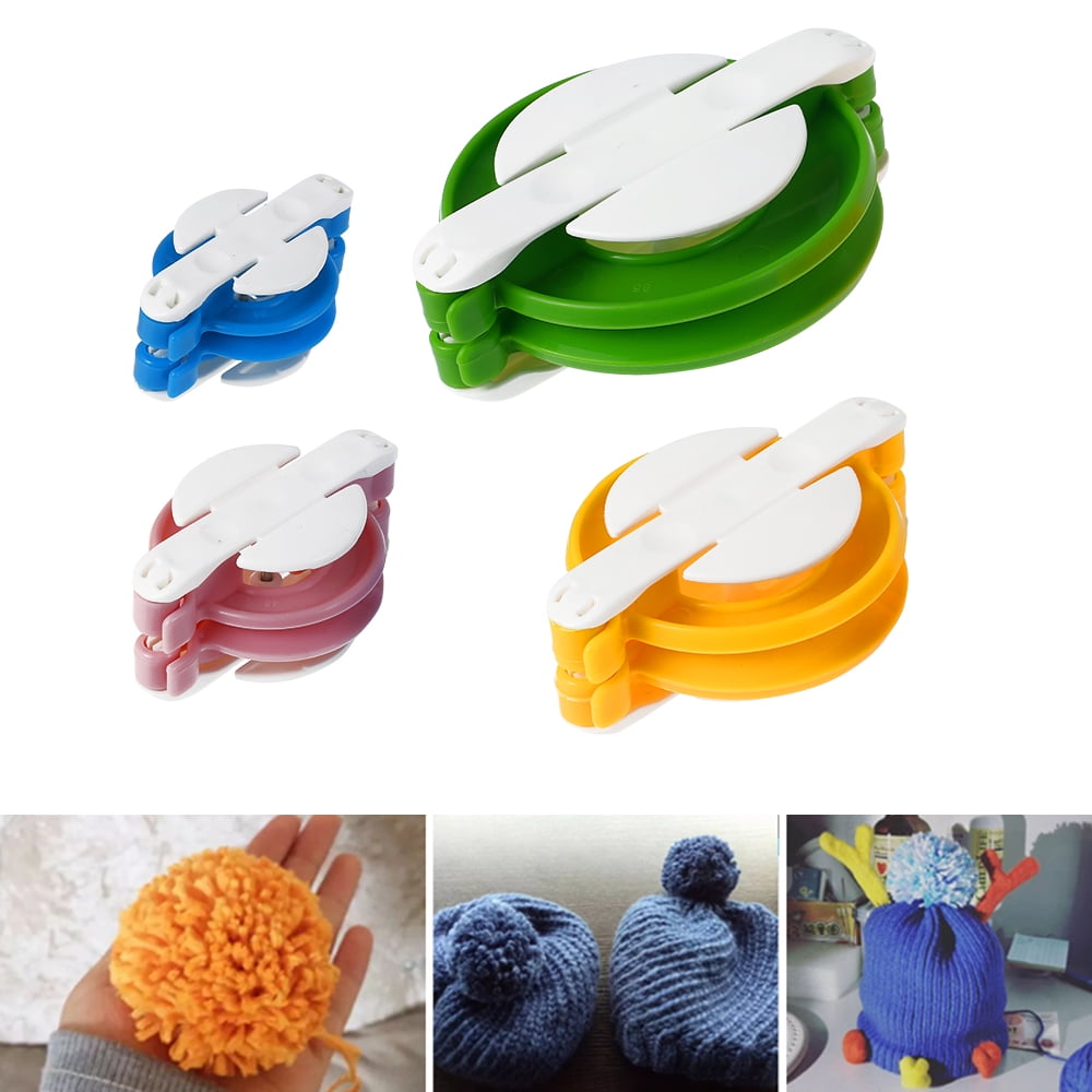 4-Piece Essential Pom-Pom Maker Set – Easy-to-Use Fluff Ball Weaver for ...