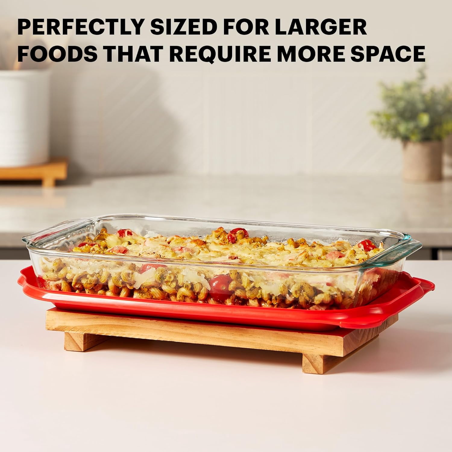 4-Piece Extra Large Glass Baking Dish Set With Lids and Handles, Oven ...