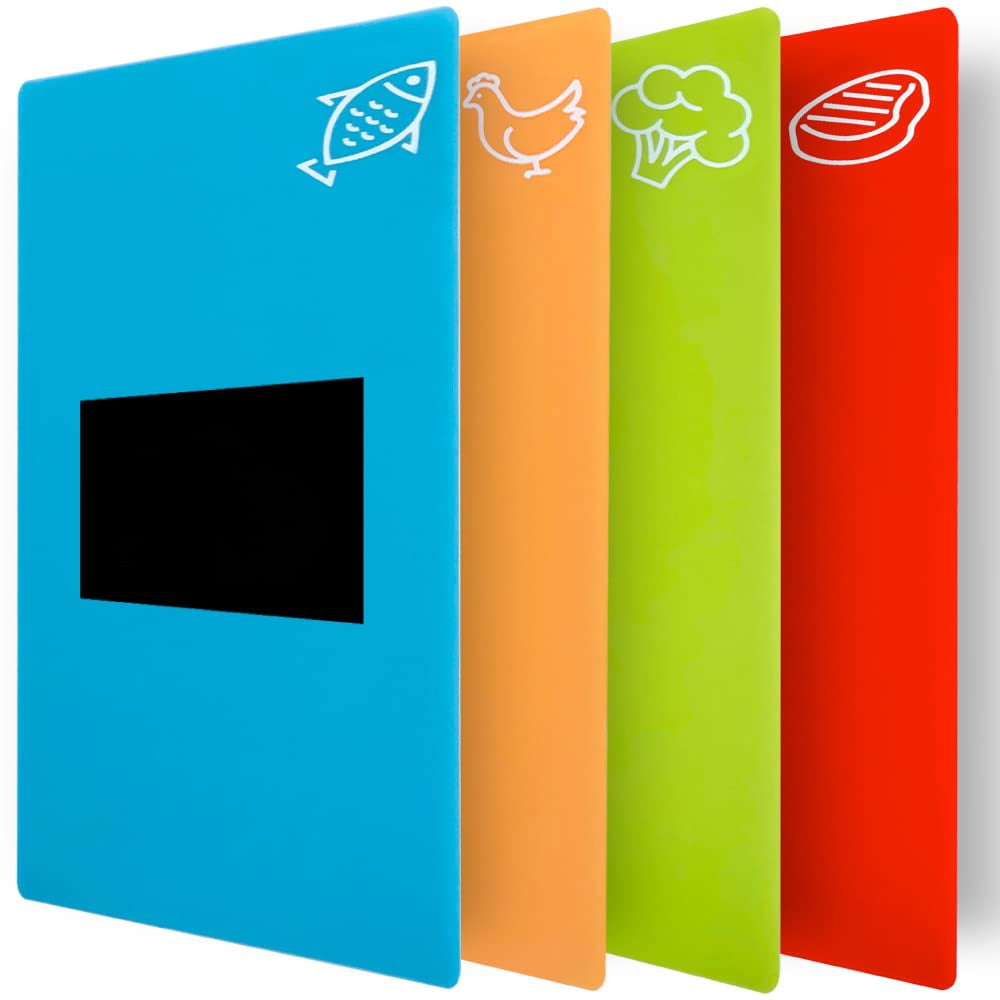 4-Piece Flexible Cutting Board Set, Durable BPA-Free Plastic Mats with ...