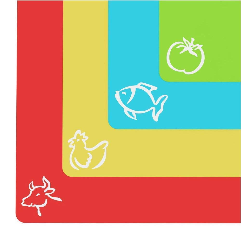 4 Piece Flexible Plastic Cutting Boards For Kitchen, BPA Free Plastic ...