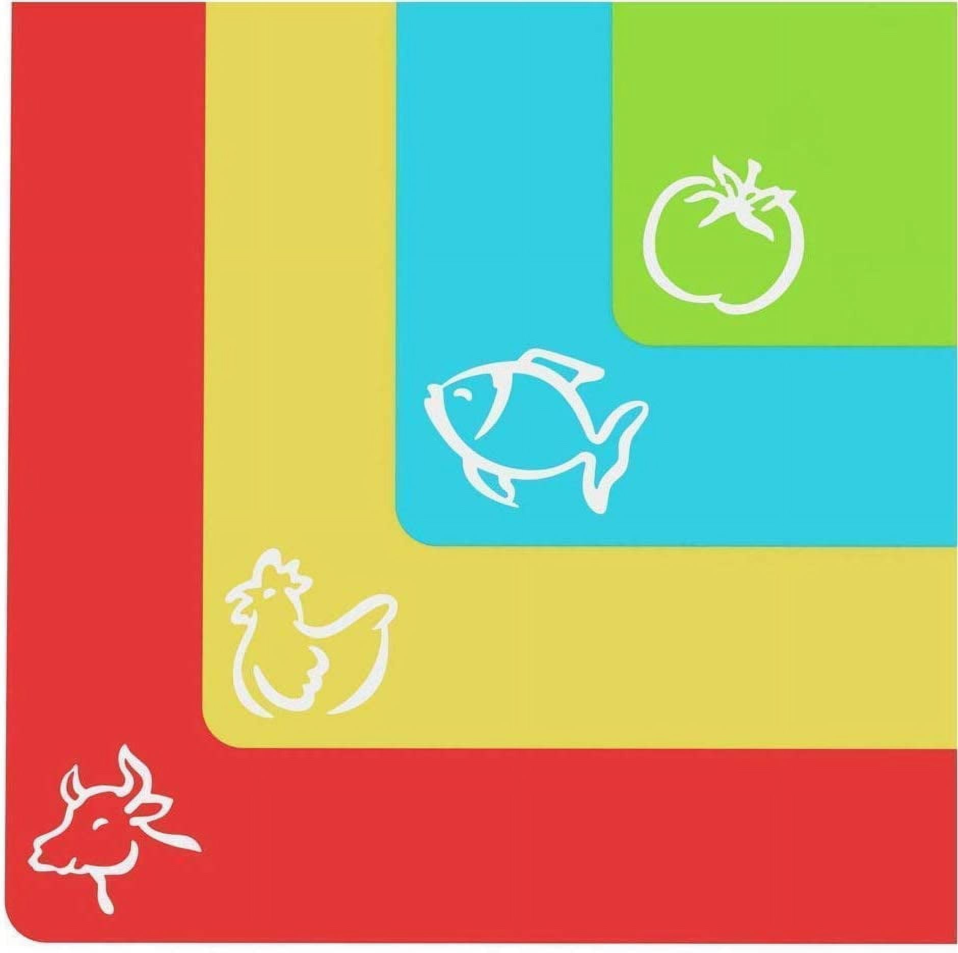 4 Piece Flexible Plastic Cutting Boards for Kitchen, BPA Free Plastic ...