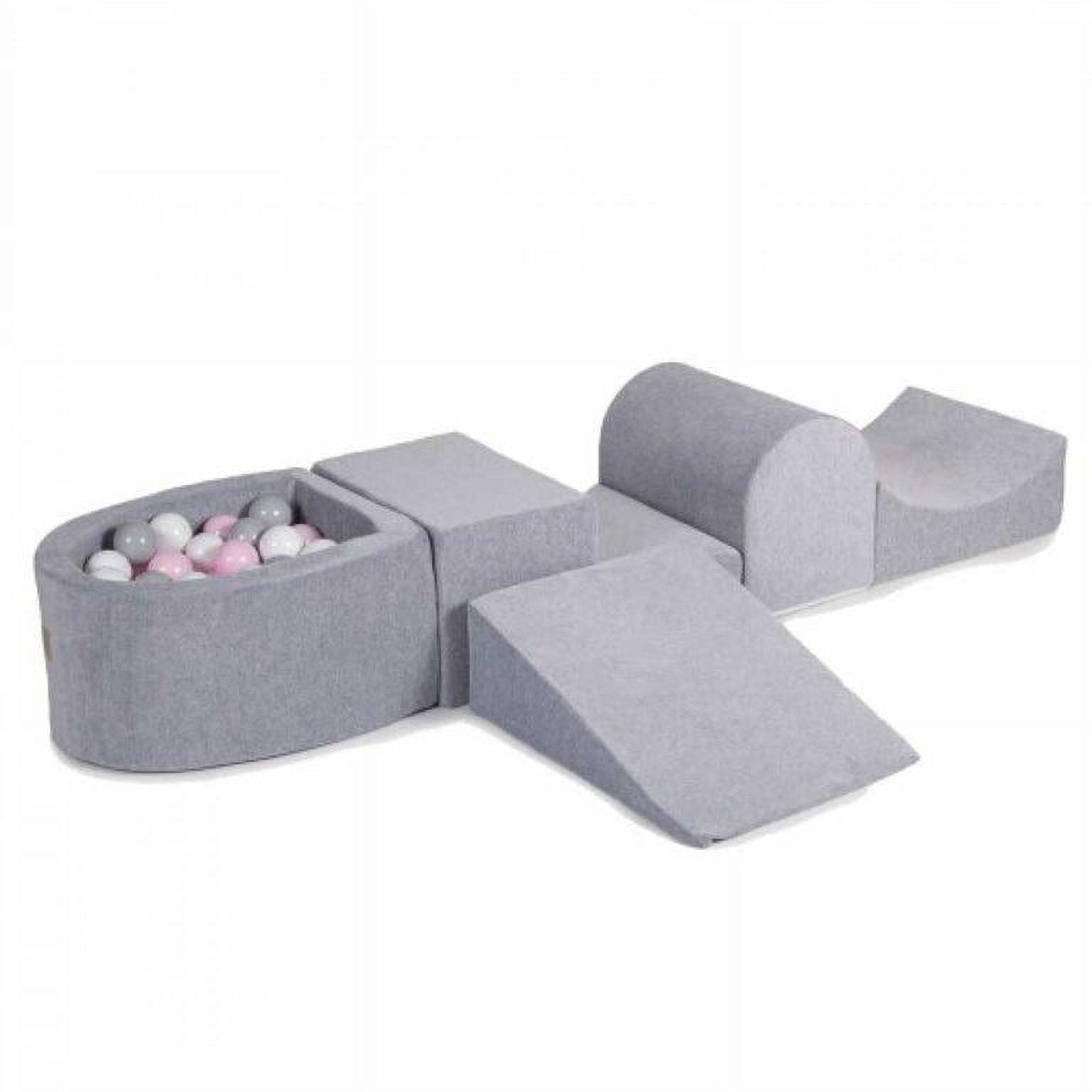4-Piece Foam Climbing Blocks for Toddlers, Light Grey Foam Soft Play ...