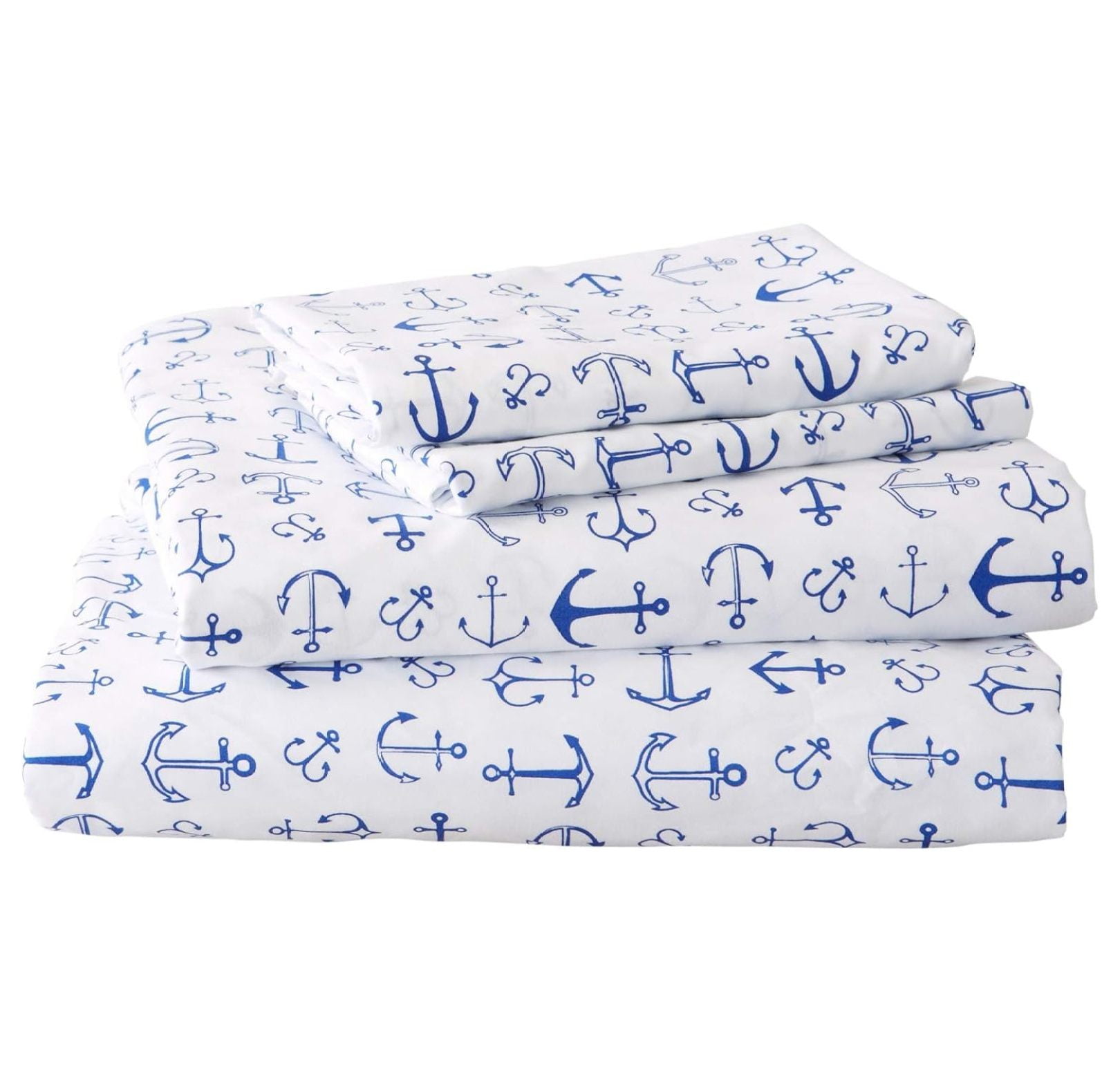 4-Piece Full Coastal Microfiber Sheet Set | Nautical-Printed, Ultra ...