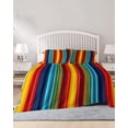 4 Piece Full Sheet Set Abstract Vertical Striped Sheets Set for Full ...