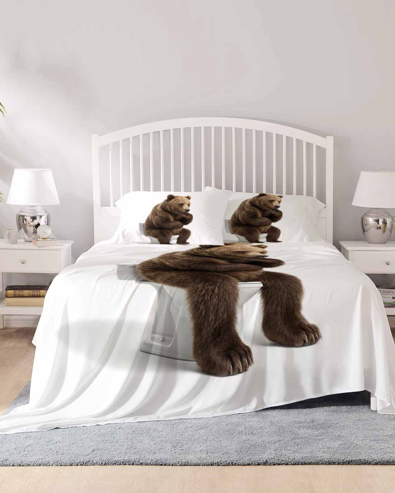 4 Piece Full Sheet Set Funny Bears Sheets Set for Full Size Bed ...