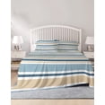 4 Piece Full Sheet Set Khaki Blue Striped Sheets Set for Full Size Bed ...