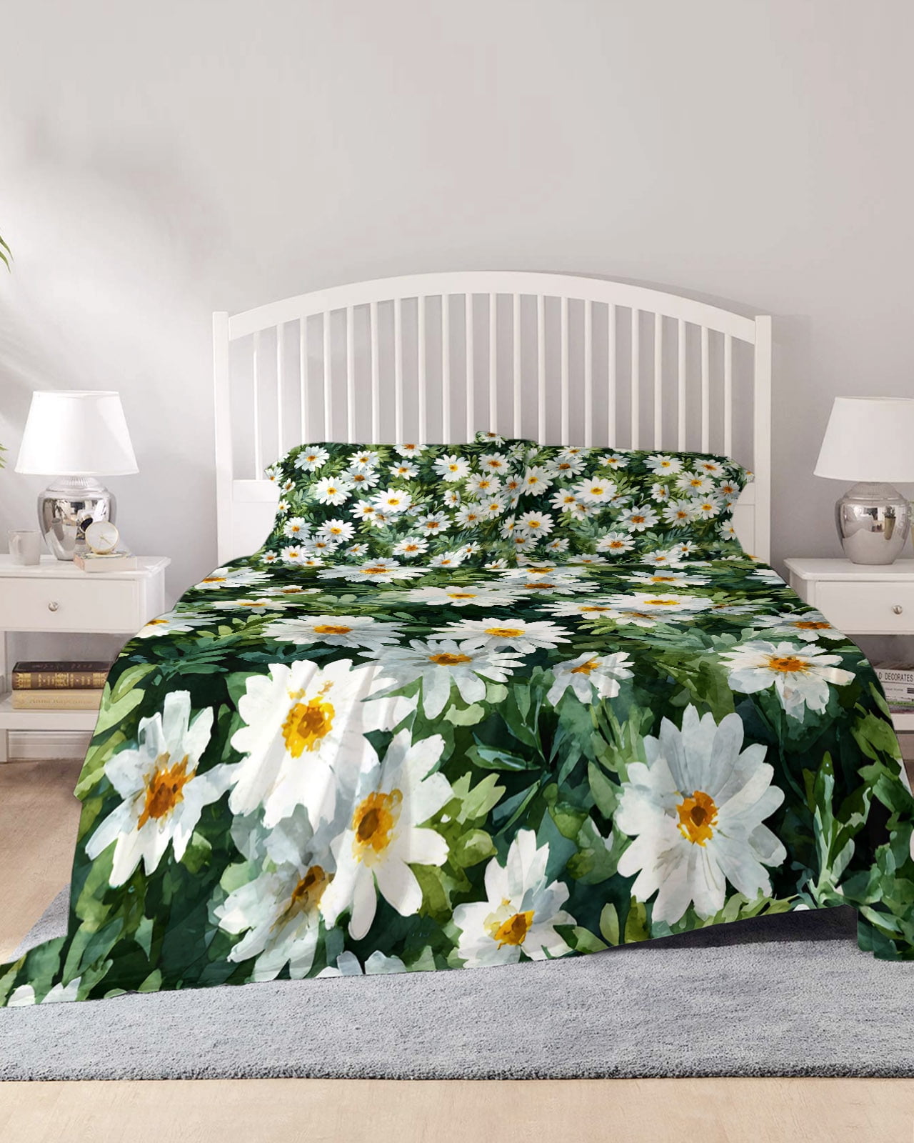 4 Piece Full Sheet Set Spring Daisy Sheets Set for Full Size Bed ...