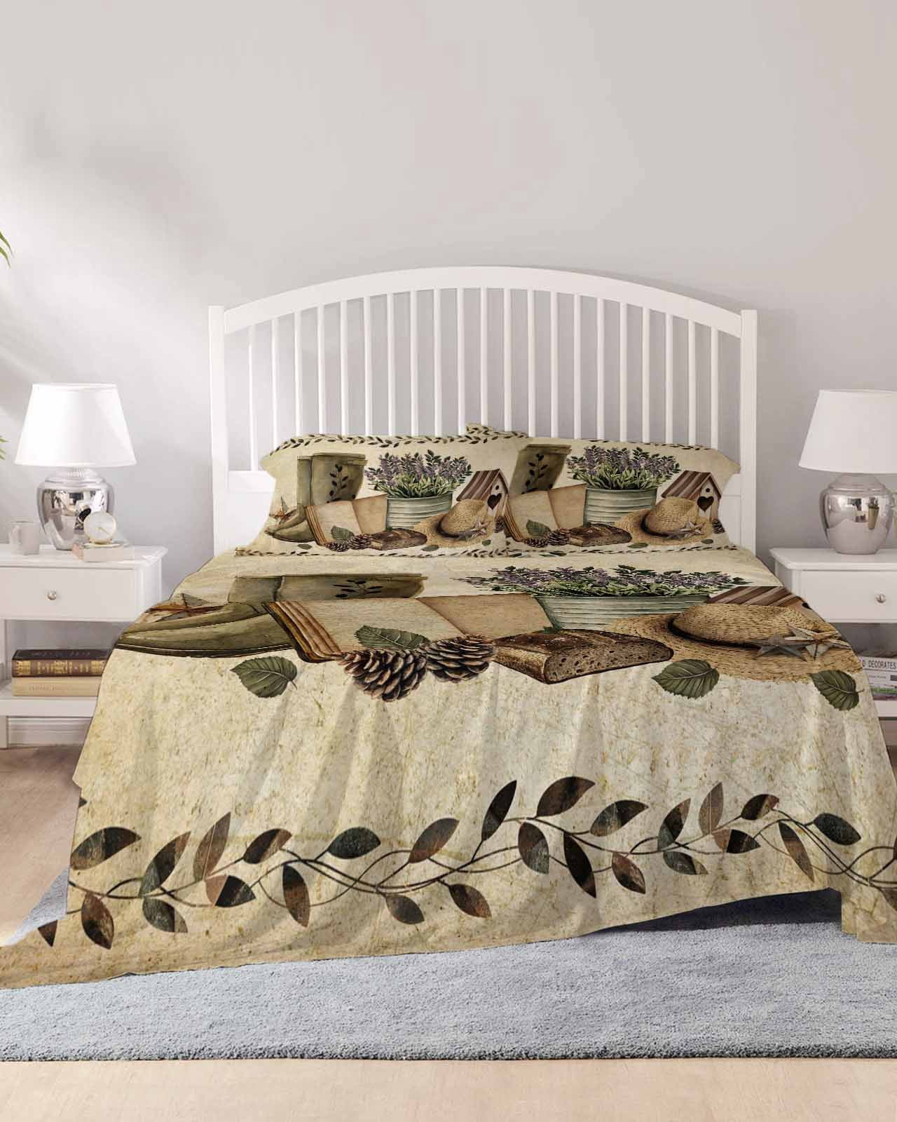 4 Piece Full Sheet Set Vintage Farmhouse Sheets Set for Full Size Bed ...