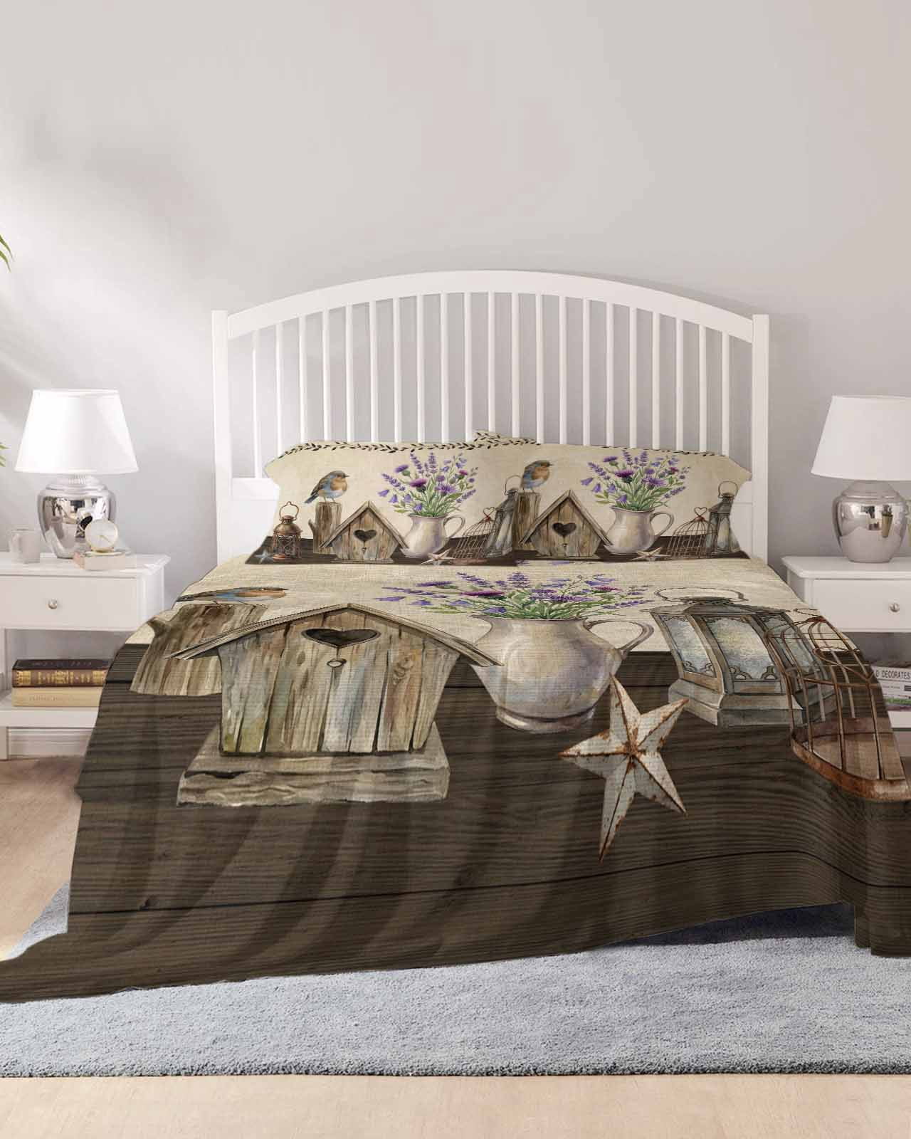 4 Piece Full Sheet Set Vintage Flowers Sheets Set for Full Size Bed ...