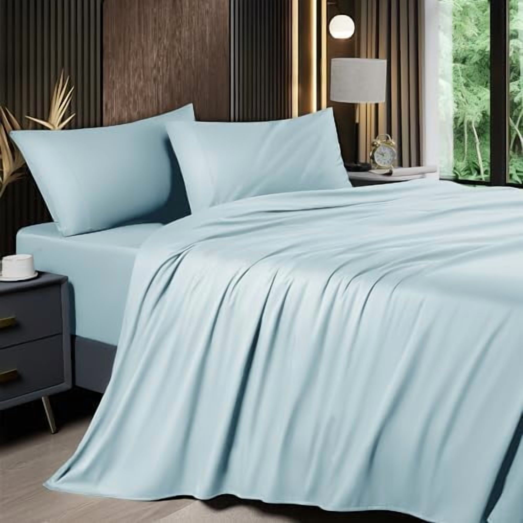 4 Piece Full Sheet Sets, Cooling Sheets, Blend Rayon Derived from ...