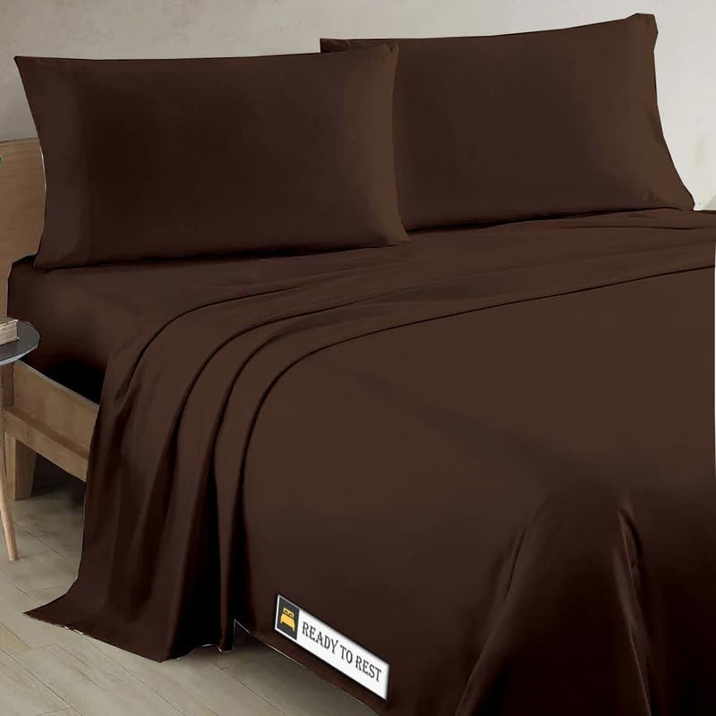 4 Piece Full XL Sheet Set- Extra Long Full Sheets For Dorm- Hotel Luxury Ultra-Soft Microfiber ...