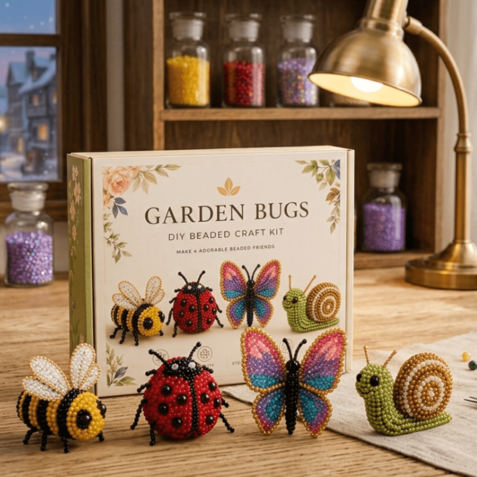 4-Piece Garden Bugs 3D Beaded Animal Kit, DIY Beading Kits for Adults ...