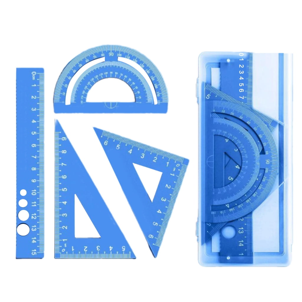 4 Piece Geometry Ruler Set Aluminum Alloy Construction Anti Bend Design ...