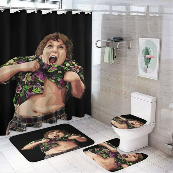 4 Piece Gooni-,e Shower Curtain Sets with Rugs, Toilet Lid Cover, Bath ...