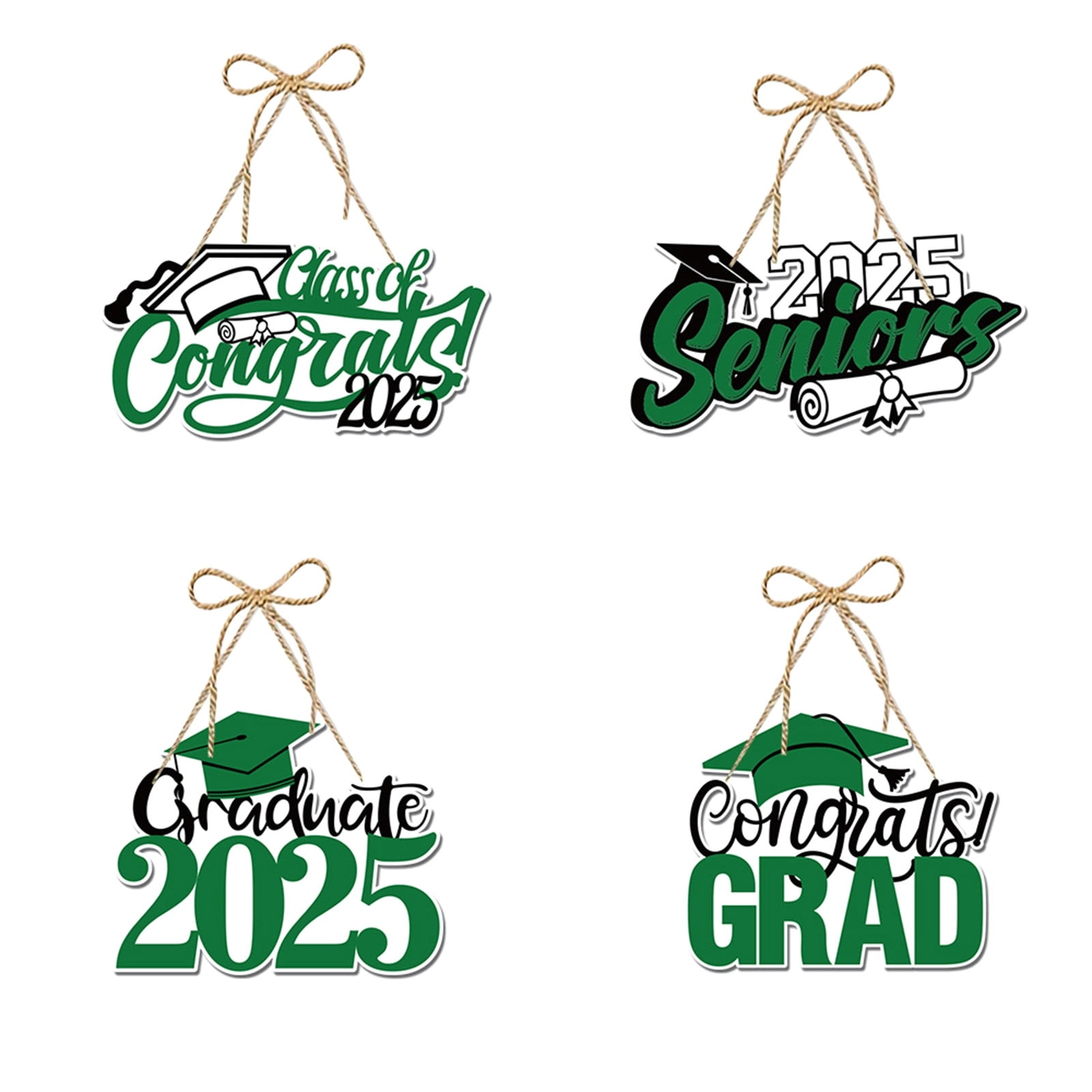 4-Piece Graduation Door Hanging Decor Kit - Multi-Color Paper Pendant ...