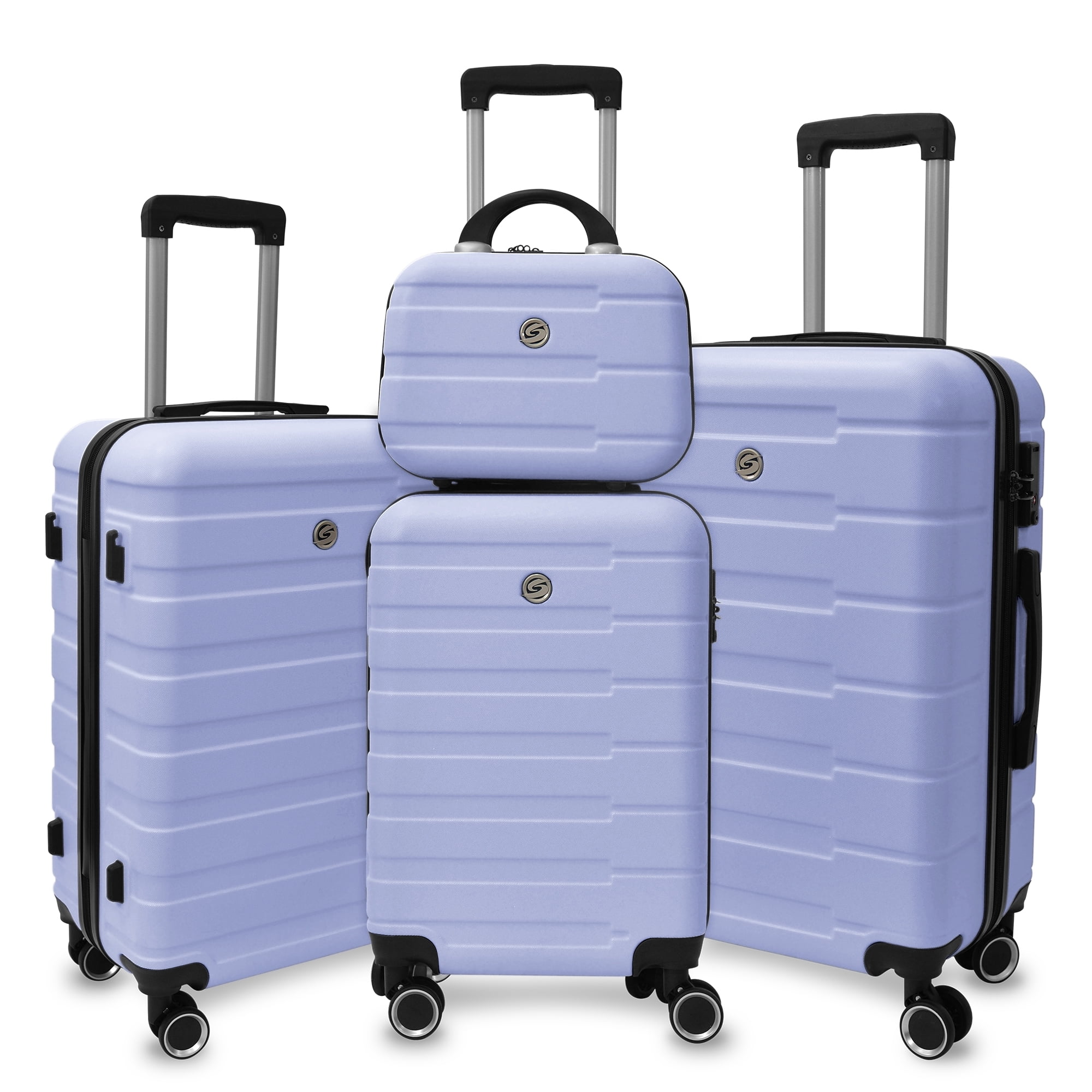 4 Piece Hardshell Luggage Set Hardside Lightweight Suitcase with TSA ...