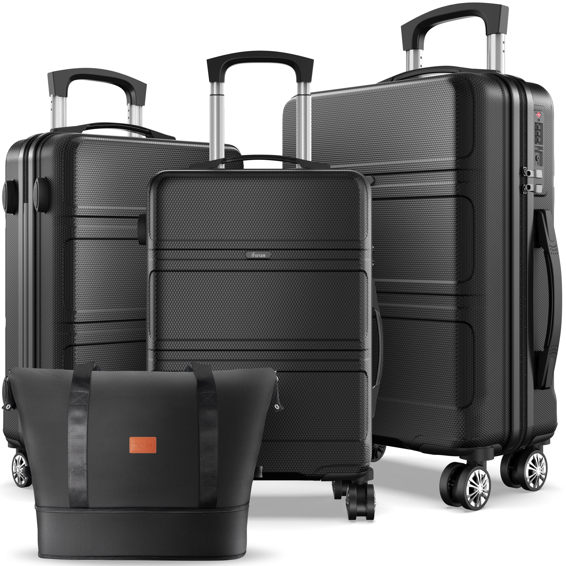 4 Piece Hardshell Luggage Sets, 3 Set Hardside Lightweight Suitcase ...