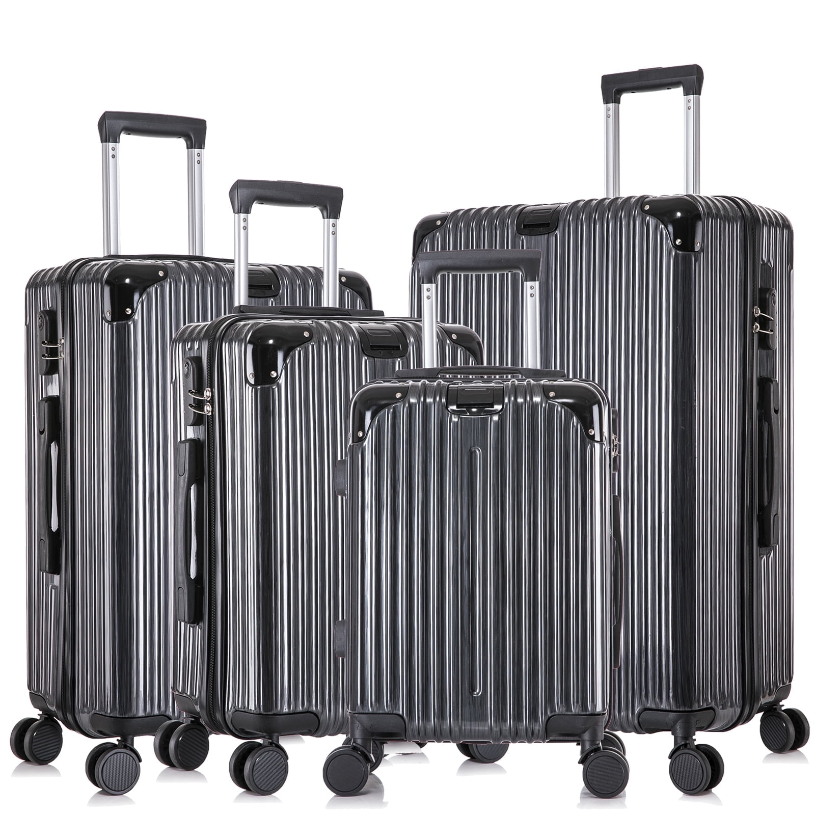 4 Piece Hardshell Luggage Sets,Travel Suitcase,Carry On Luggage with ...