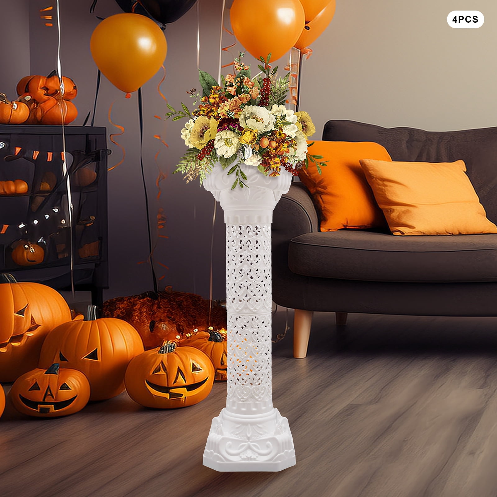 4-Piece Heart-Shaped Roman Pillars, European Style Plastic Decorative ...