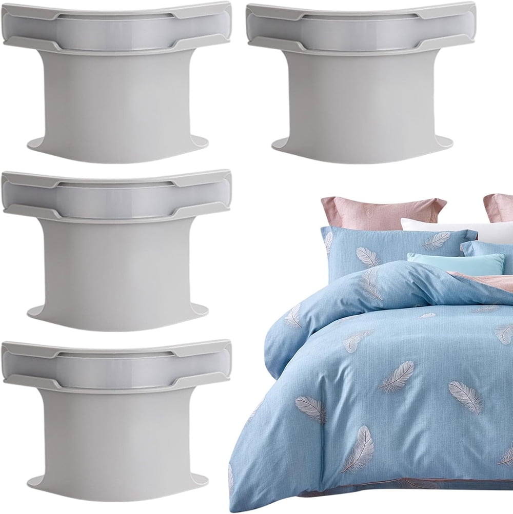 4-Piece Heavy Duty Bed Sheet Fixing Clips with Compact Corner Holders ...