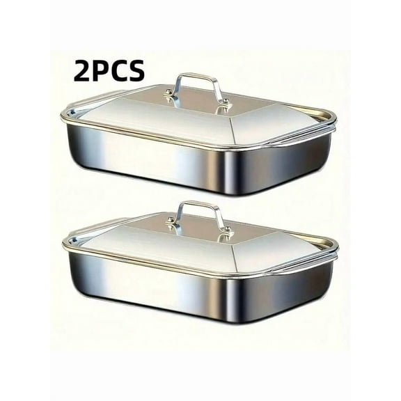 Japceit 316 Stainless Steel Roasting Pan, Rectangular Deep Baking Pan ...
