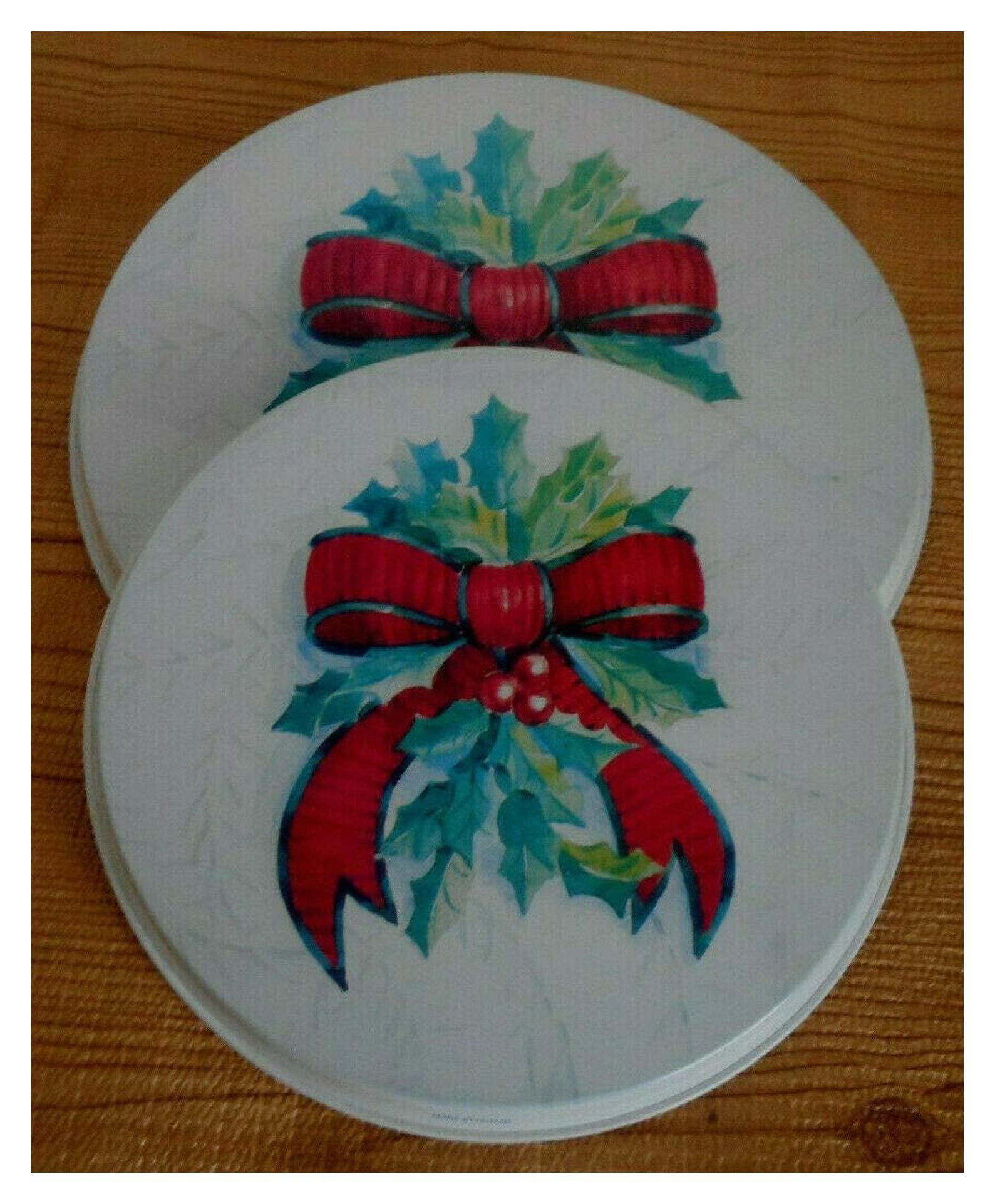 4 Piece Holly Red Christmas Bow Electric STOVE RANGE BURNER COVERS ...